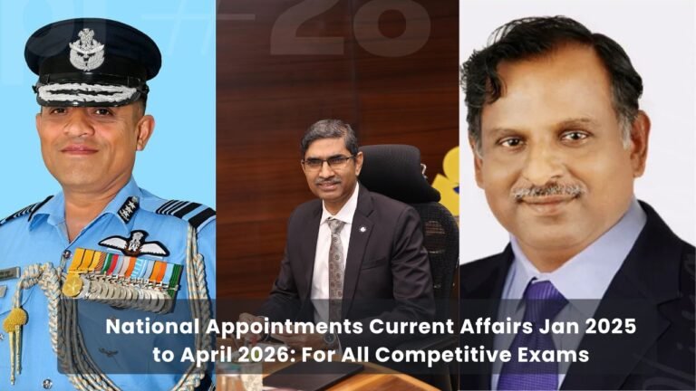National Appointments Current Affairs Jan 2025 to April 2026: For All ...